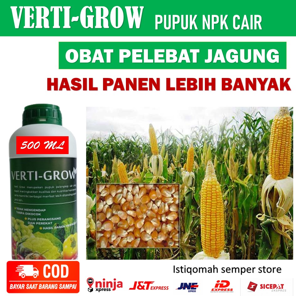 Jual (PUPUK TERBAIK) PUPUK NPK CAIR VERTI GROW 500 ML Pupuk Semprot Pelebat Tanaman Jagung ...