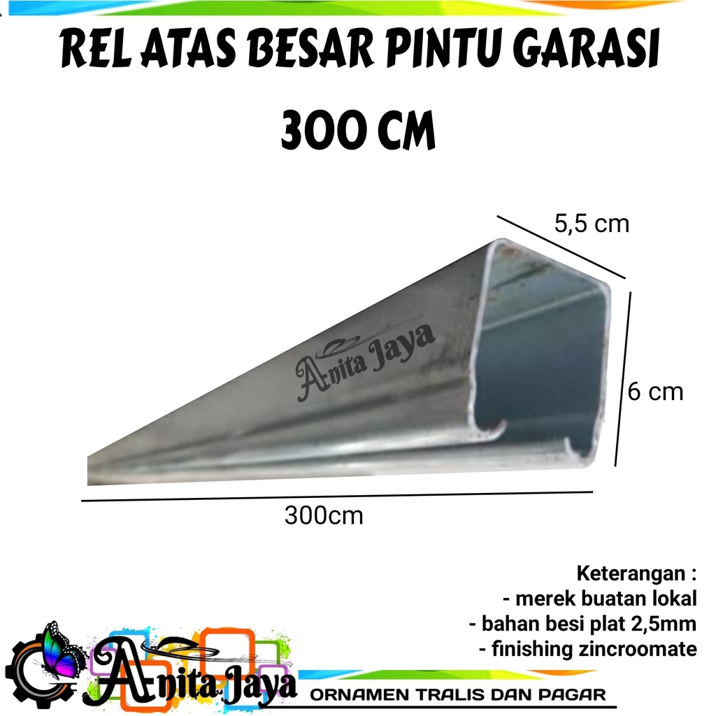 Jual rel atas BESAR pintu garasi 300cm sleding dan lipat | Shopee Indonesia