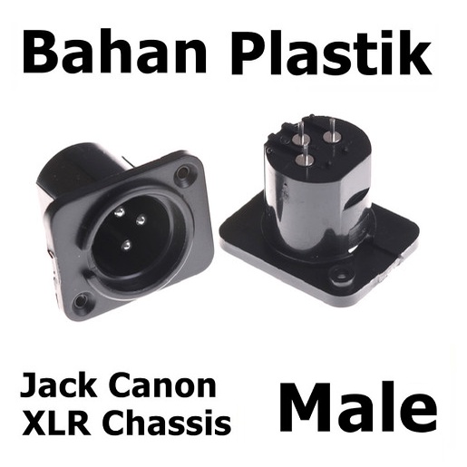 Jual Jack Audio canon Cable Connector MIC 3 Pin XLR Male Jack Plug 3-Pole Panel Mount Chassis ...