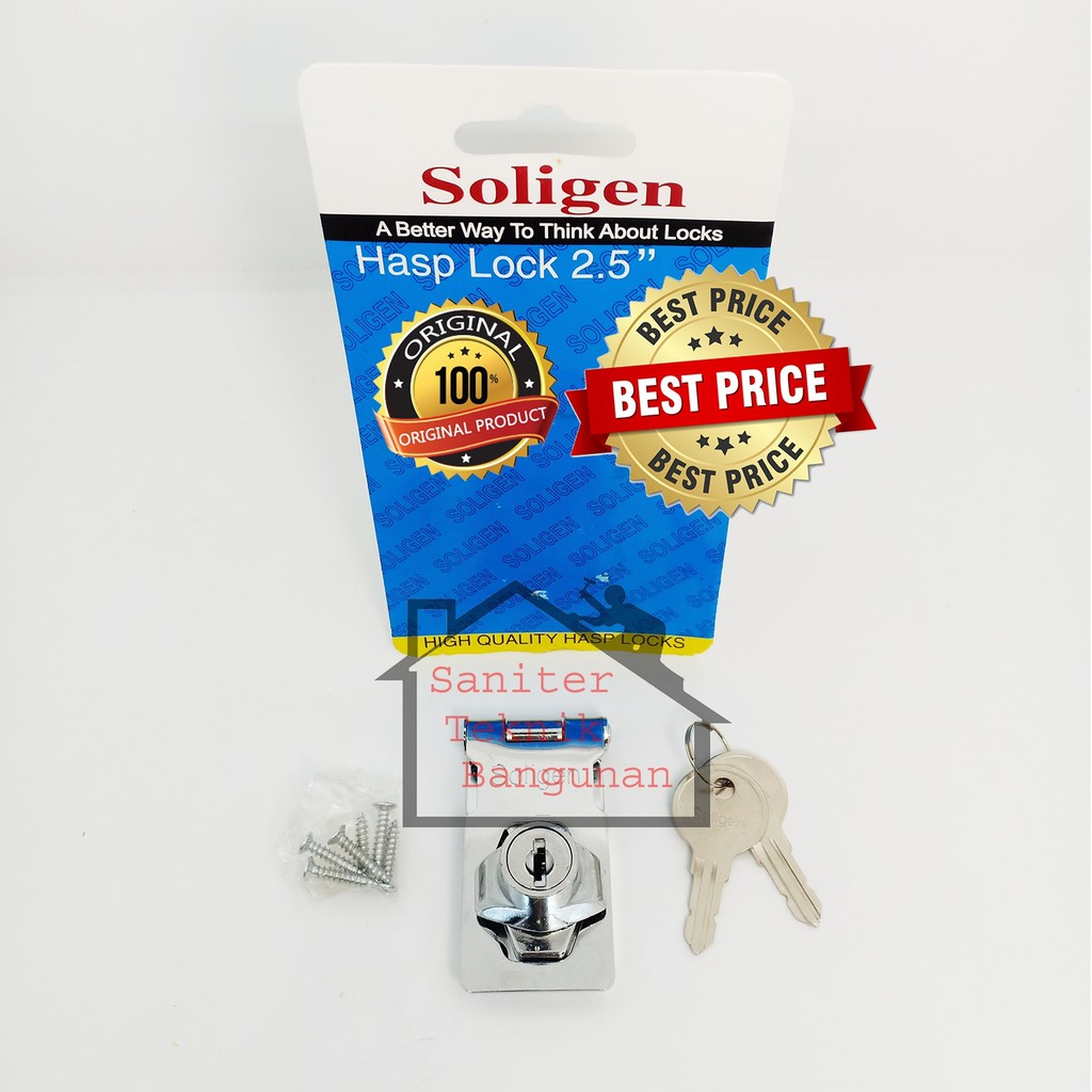Jual OVERVALL KUNCI KAIT PINTU SOLIGEN PUTAR OVERPAL 2.5" INCH HASP ...