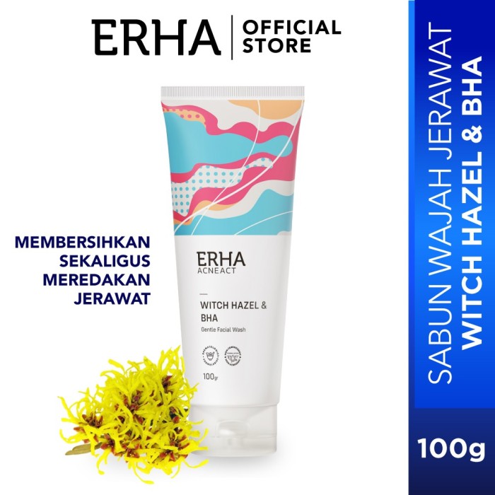 Jual Erha Gentle Acne Facial Wash Isi 100GR With Witch Hazel & BHA ...