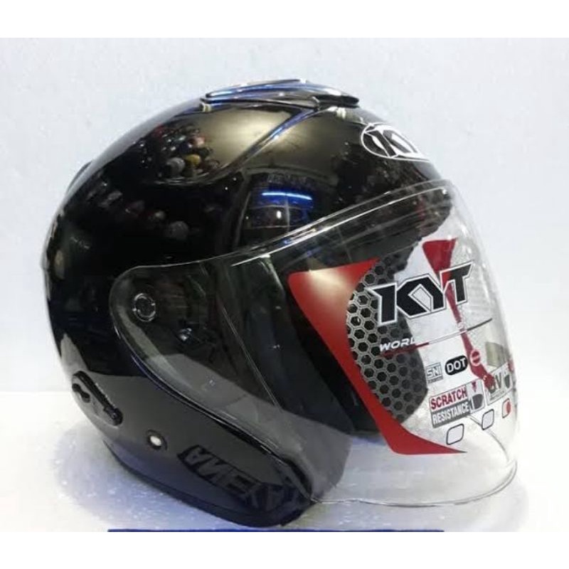 Jual Helm KYT Kyoto Hitam Glossy original murah | Shopee Indonesia