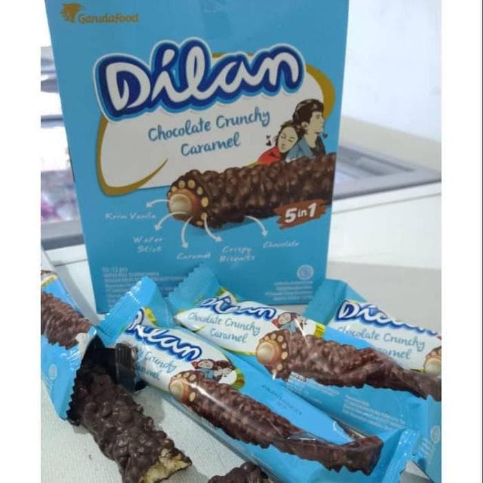 Jual Dilan Coklat Crunchy Caramel 1 Box Isi 12 Pcs | Shopee Indonesia