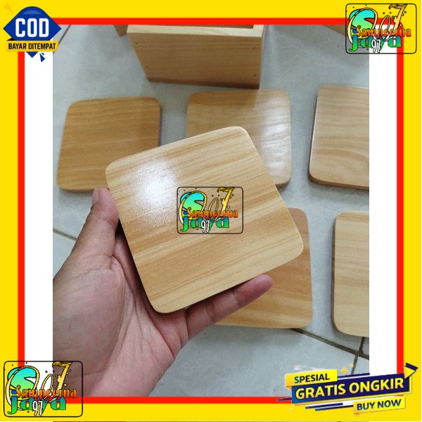 Jual Coaster Kayu / Tatakan Gelas / Alas Gelas Kayu Food Grade | Shopee ...