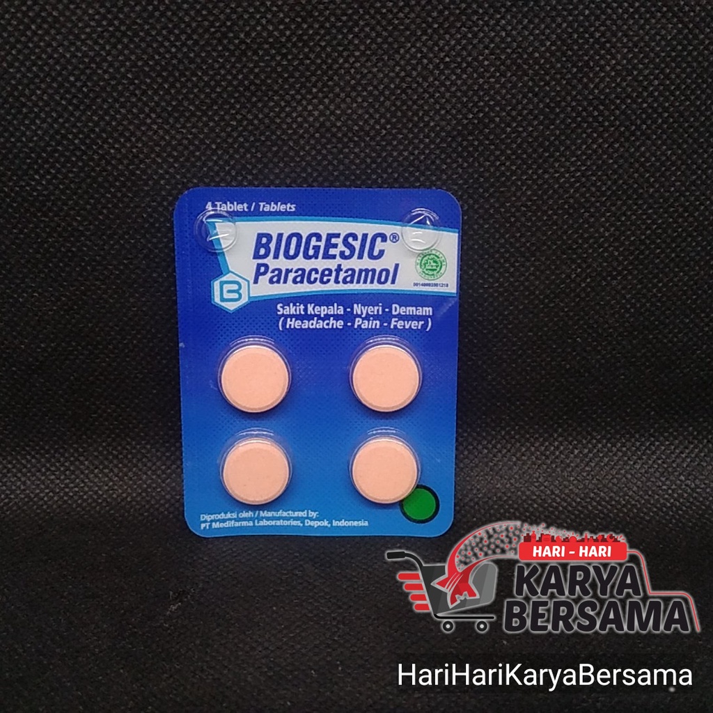 Jual OBAT BIOGESIC PARACETAMOL ISI 4 TABLET | Shopee Indonesia