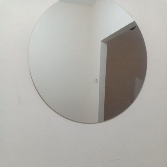Cermin lingkaran bulat mirror tanpa bingkai no frame round mirror ...