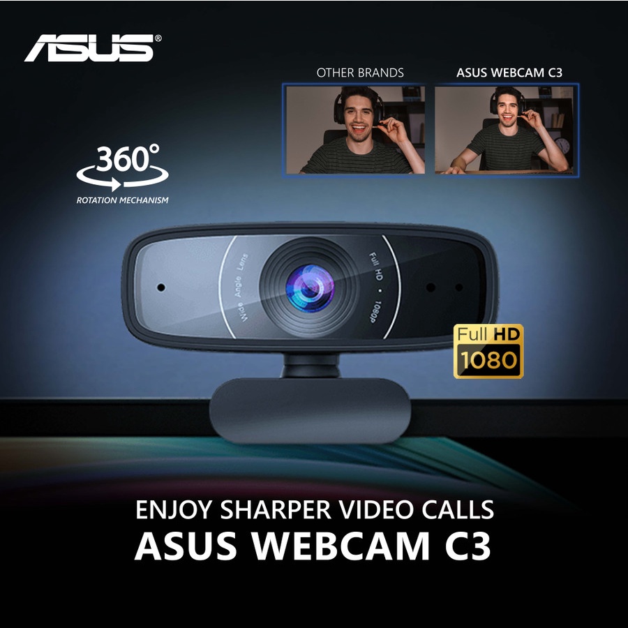 Jual ASUS WEBCAM C3 30FPS FULL HD 1080P WEB CAMERA PC WITH MICROPHONE ...