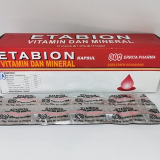 Jual ETABION KAPSUL OBAT PENAMBAH DARAH ANEMIA PER STRIP | Shopee Indonesia