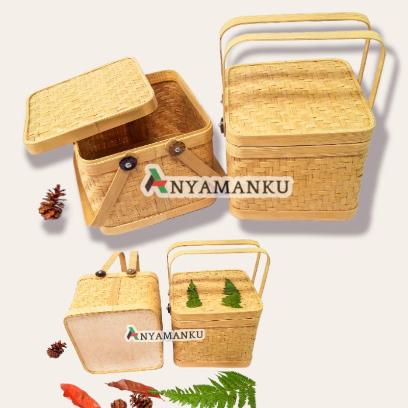 Jual Hampers bambu/Keranjang Bambu/Besek Hampers/Hampers Bambu Kotak ...