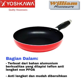 Jual Yoshikawa Wajan Teflon Fry Pan Anti Lengket 10 - 28cm | Penggorengan Tanpa Minyak | Teplon ...