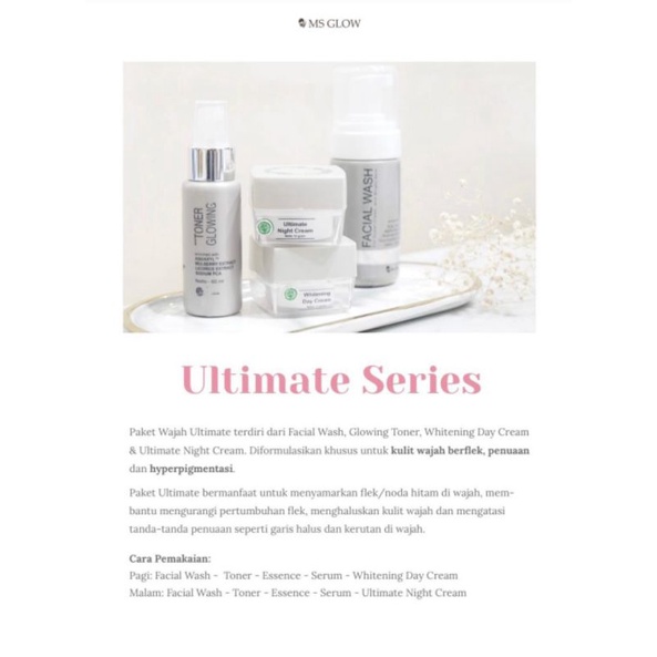 Jual Skincare MS Glow Ultimate Series MURAH!! | Shopee Indonesia