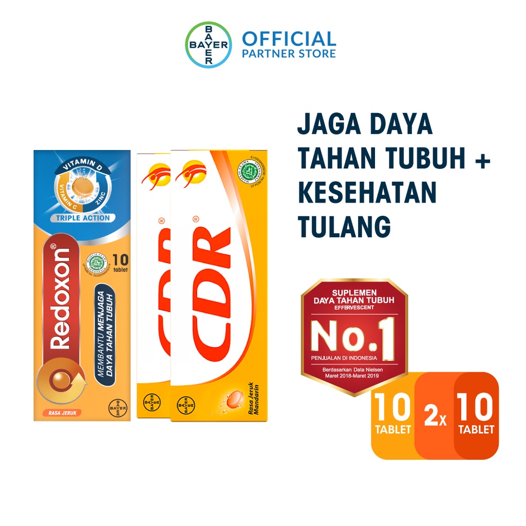 Jual Redoxon 10 Tablet & CDR 10 Tablet x 2 Unit | Shopee Indonesia
