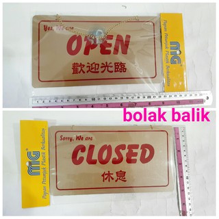 Jual Gold tanda tulisan OPEN CLOSE / BUKA TUTUP 2 (dua) bahasa pelat ...