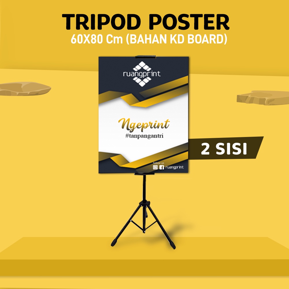 Jual Tripod banner 2 sisi plus printing (bahan KD Board ukuran 60x80 ...
