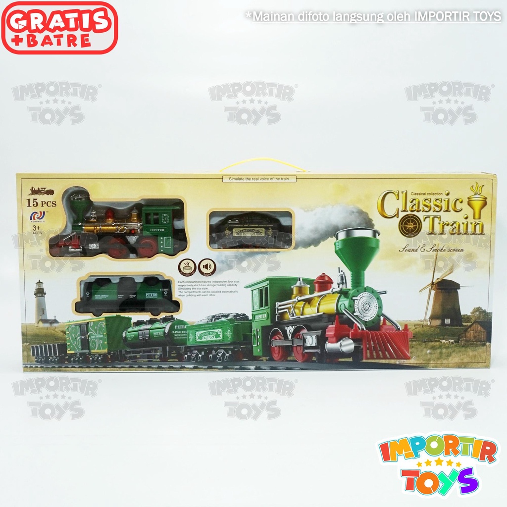 Jual Electrict Train Kereta Api Asap Set Train Mainan Kereta Api ...