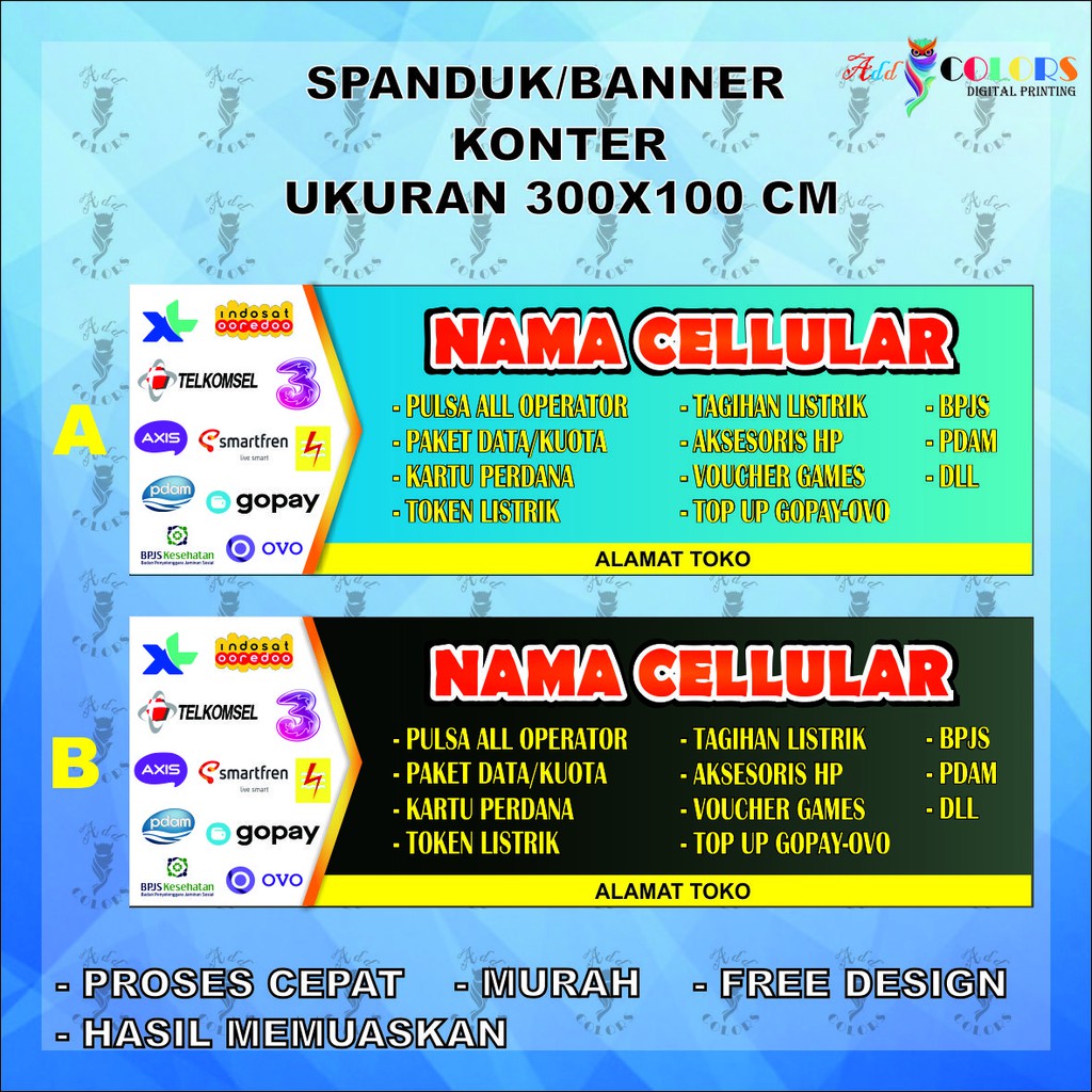 Jual Banner/Spanduk Konter Ukuran 300X100 cm Indonesia|Shopee Indonesia
