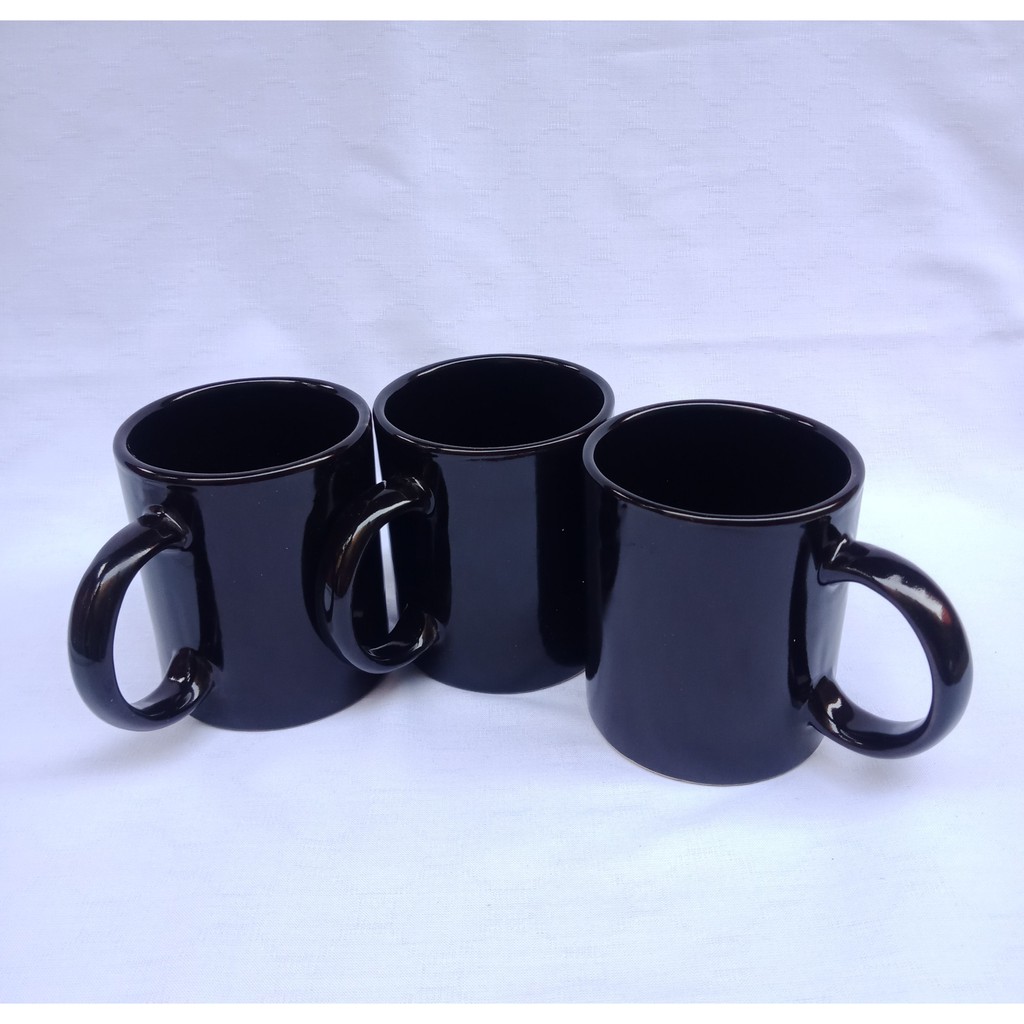 Mug hitam Trendy/Mug standard Tahan panas 12 Oz (isi 1 pcs) | Shopee ...