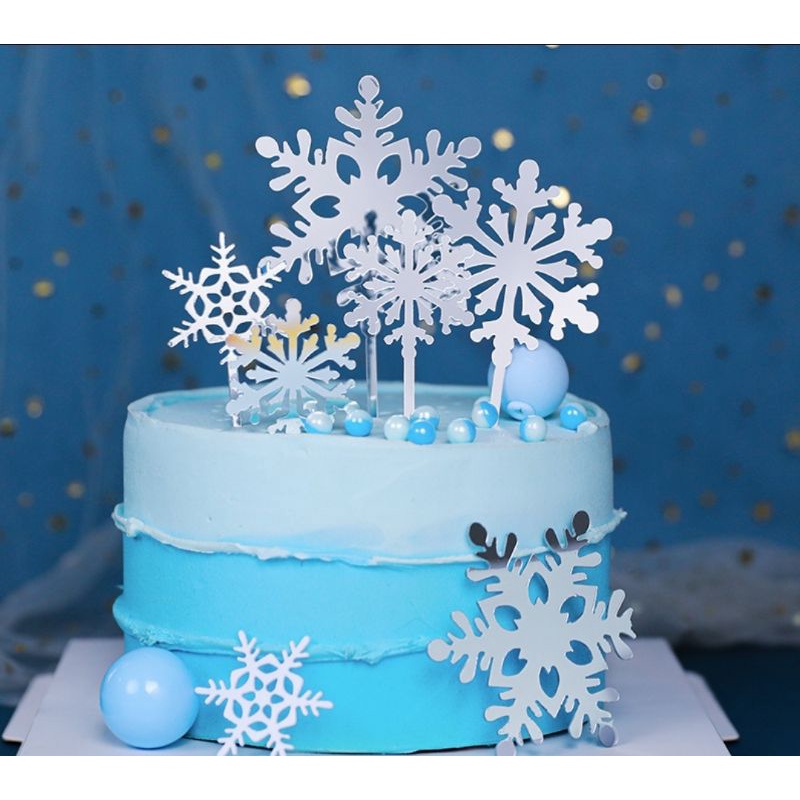 Jual snowflake acrylic isi 4/frozen/topper frozen/topper salju | Shopee ...