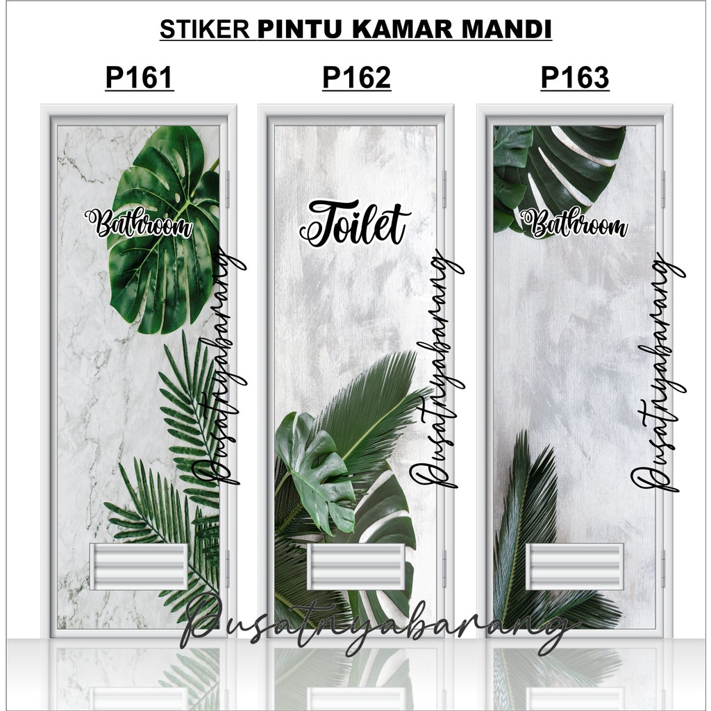 Jual STICKER BATHROOM - STICKER PINTU KAMAR MANDI MOTIF MARBLE TROPICAL ...