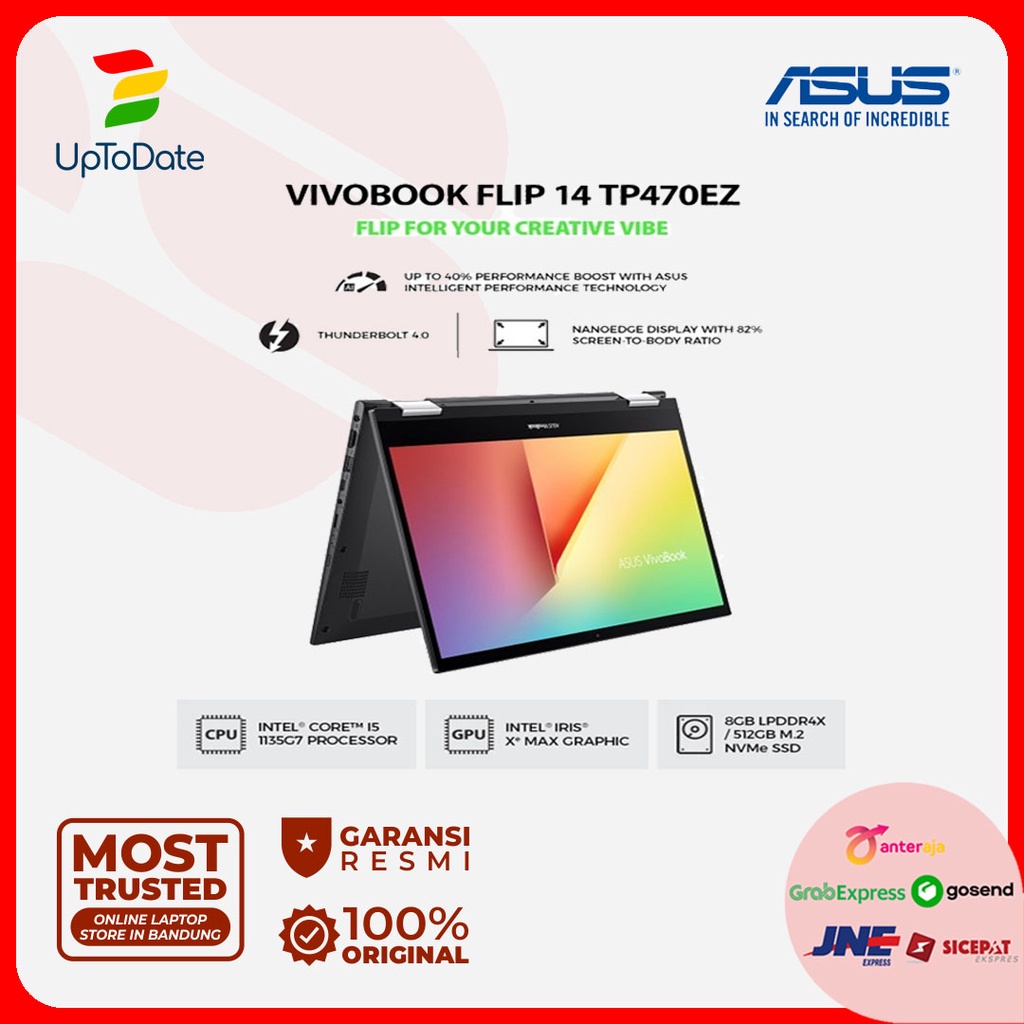 Jual ASUS VIVOBOOK FLIP 14 TP470EZ-VIPS551 i5-1135G7 8GB 512GB W11 OHS Indonesia|Shopee Indonesia