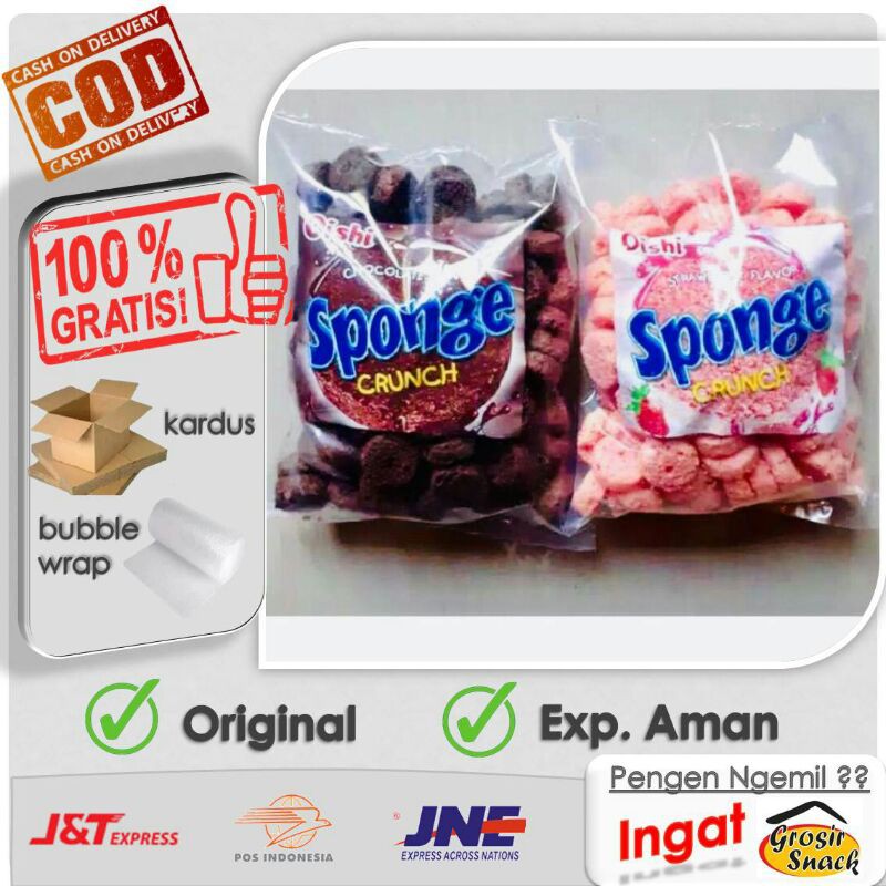 Jual Snack Sponge Jajanan Cemilan Ringan Rasa Coklat Strawberry Kemasan ...