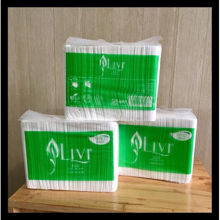 Jual Livi Tissue / Tisu Eco Facial Refill 600s / tissue kiloan livi ...