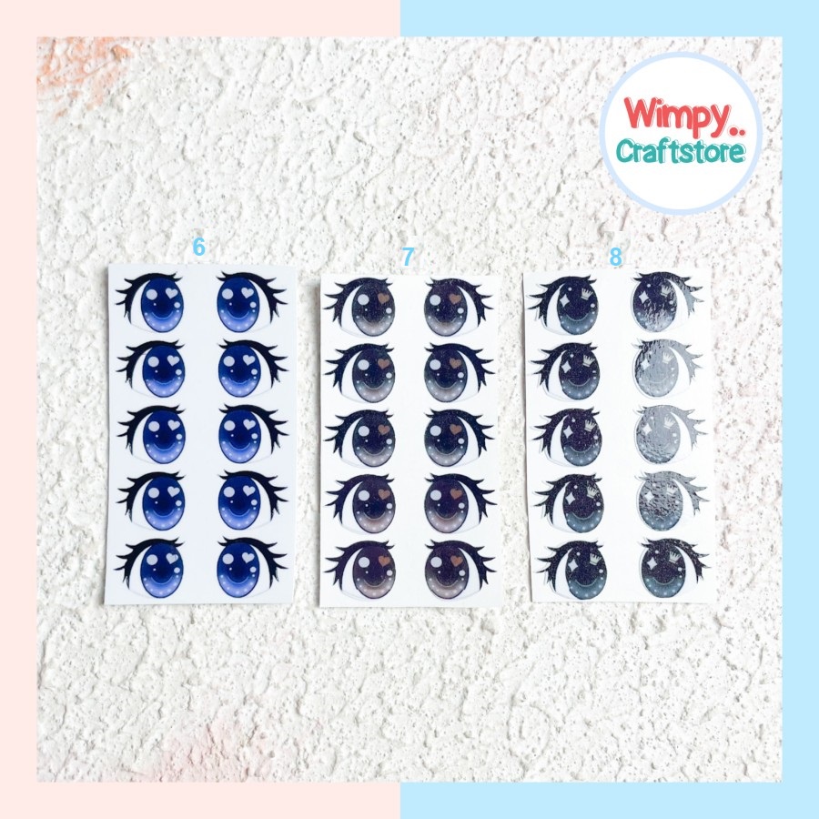 Jual Sticker Mata Boneka Amigurumi Clay Nendoroid Fondant Eye Chip Idol ...