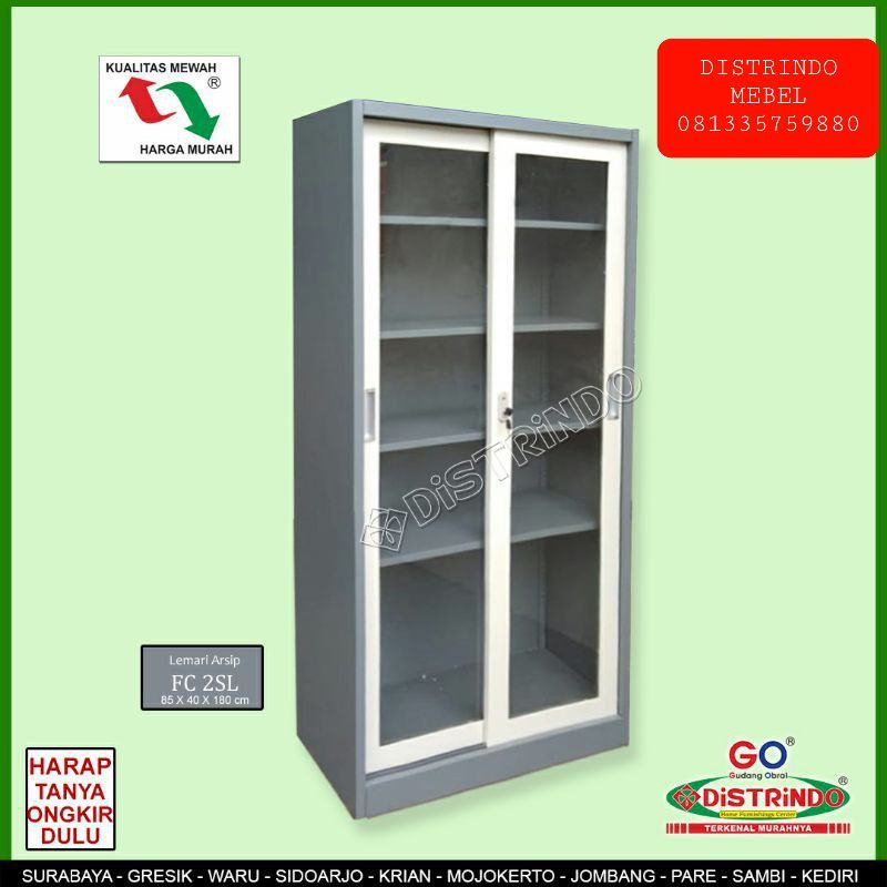 Jual Lemari Arsip Pintu Kaca Sliding Bahan Plat Tebal Dan Kokoh ...