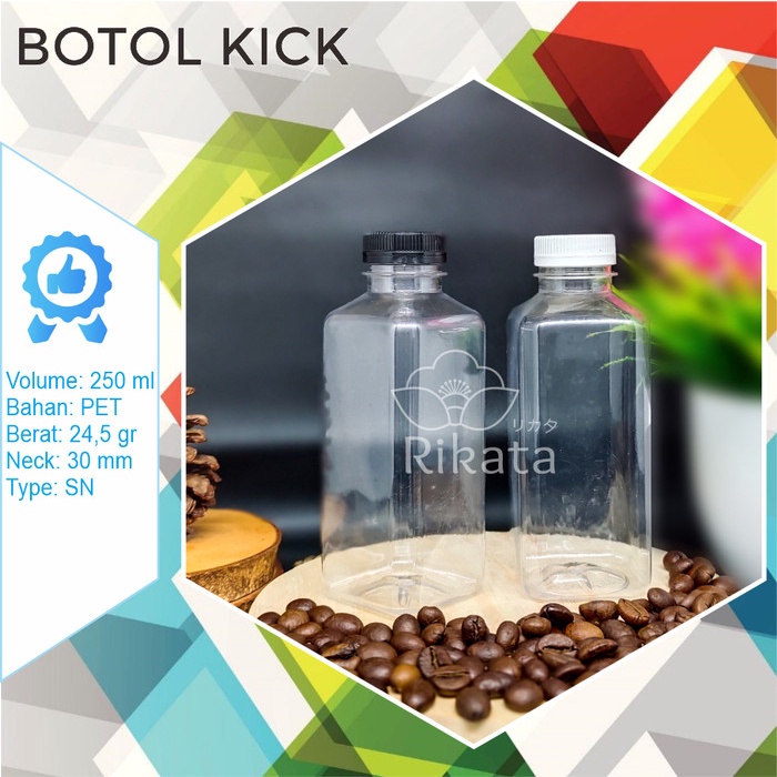 Jual PROMO ECER! Botol Kick 250ml TEBAL Kotak / Botol Kale SN 250 ml ...