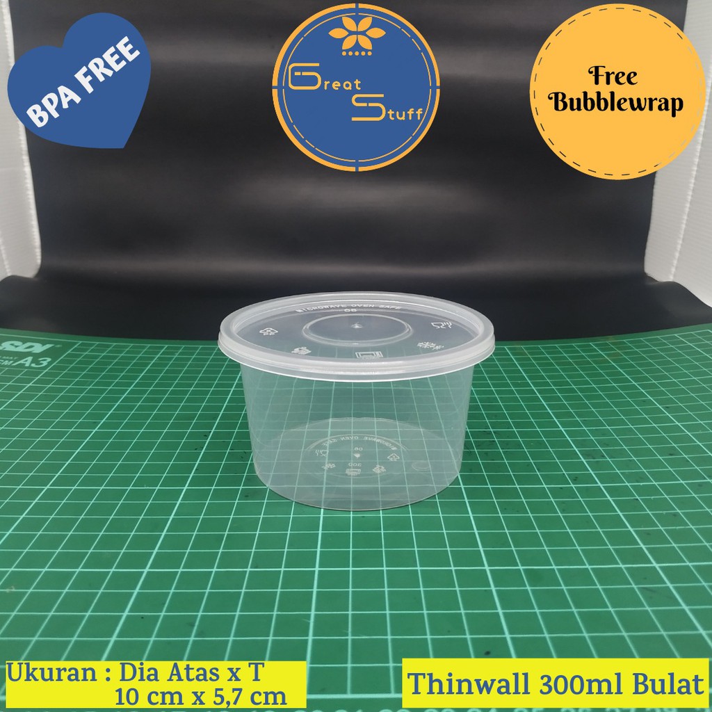 Jual Thinwall 300ml Bulat Cup Puding Mangkok Plastik Wadah Tempat Makan ...