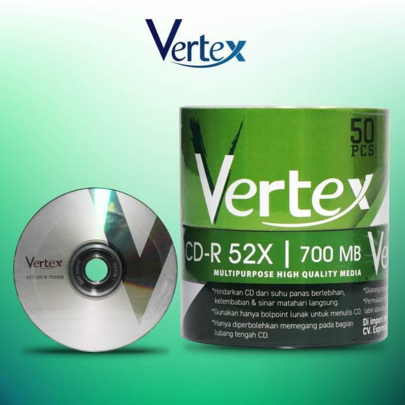 Jual CD-R VERTEX 52x / CD kosong (1 tabung isi 50 pcs) | Shopee Indonesia