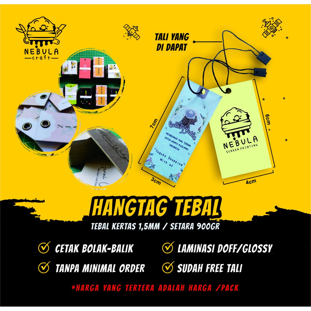 Hang Tag Tebal Custom / Hangtag Tebal Premium / Hangtag Kaos | Shopee ...