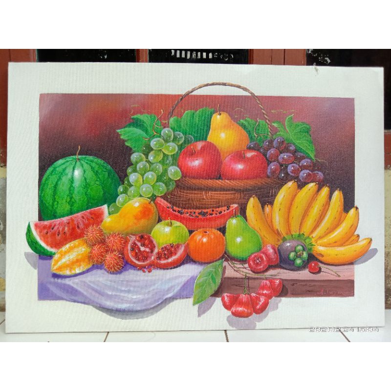 Jual lukisan buah-buahan (60 cm x 80 cm ) | Shopee Indonesia