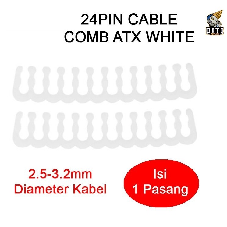 Jual 24pin Cable Comb Clamp Clip PSU Kabel ATX Motherboard 24 pin Putih ...