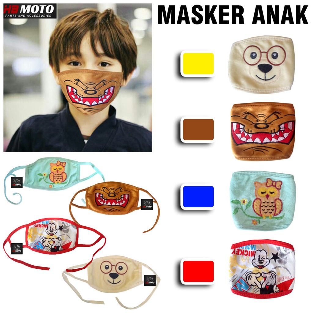 Jual Masker Kain Anti Polusi Karakter Lucu Anak-Dewasa UNIKA / Masker ...