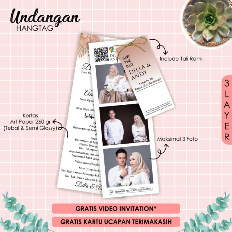 Jual Undangan Pernikahan Nikah Custom Rustik Rustic Aesthetic Estetik ...