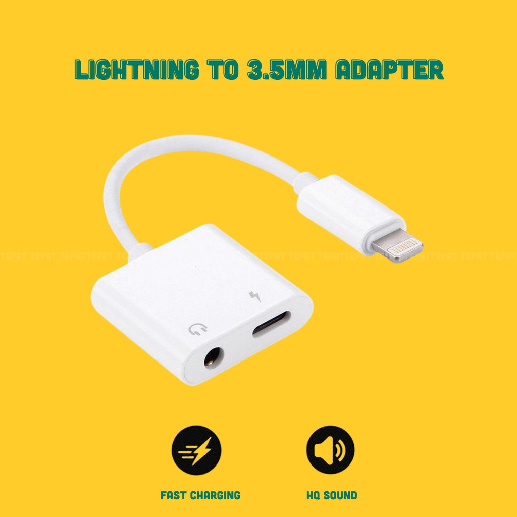 Jual ADAPTER CONVERTER IP / ADAPTOR JACK AUDIO LIGHTNING AUX 3.5MM / SPLITTER KABEL 2IN1 7 8 XR ...