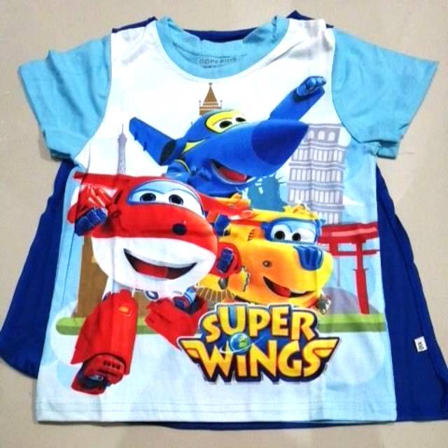 Jual TShirt Super Wings + Sayap | Kostum Superheroes | T Shirt Super ...