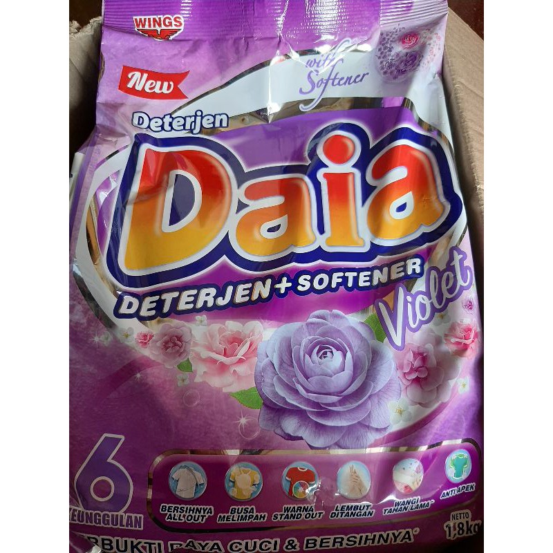 Jual Daia 1.8kg Deterjen & Softener / Sabun Cuci Pakaian Bubuk Daya Deterjen 1,8kg | Shopee ...