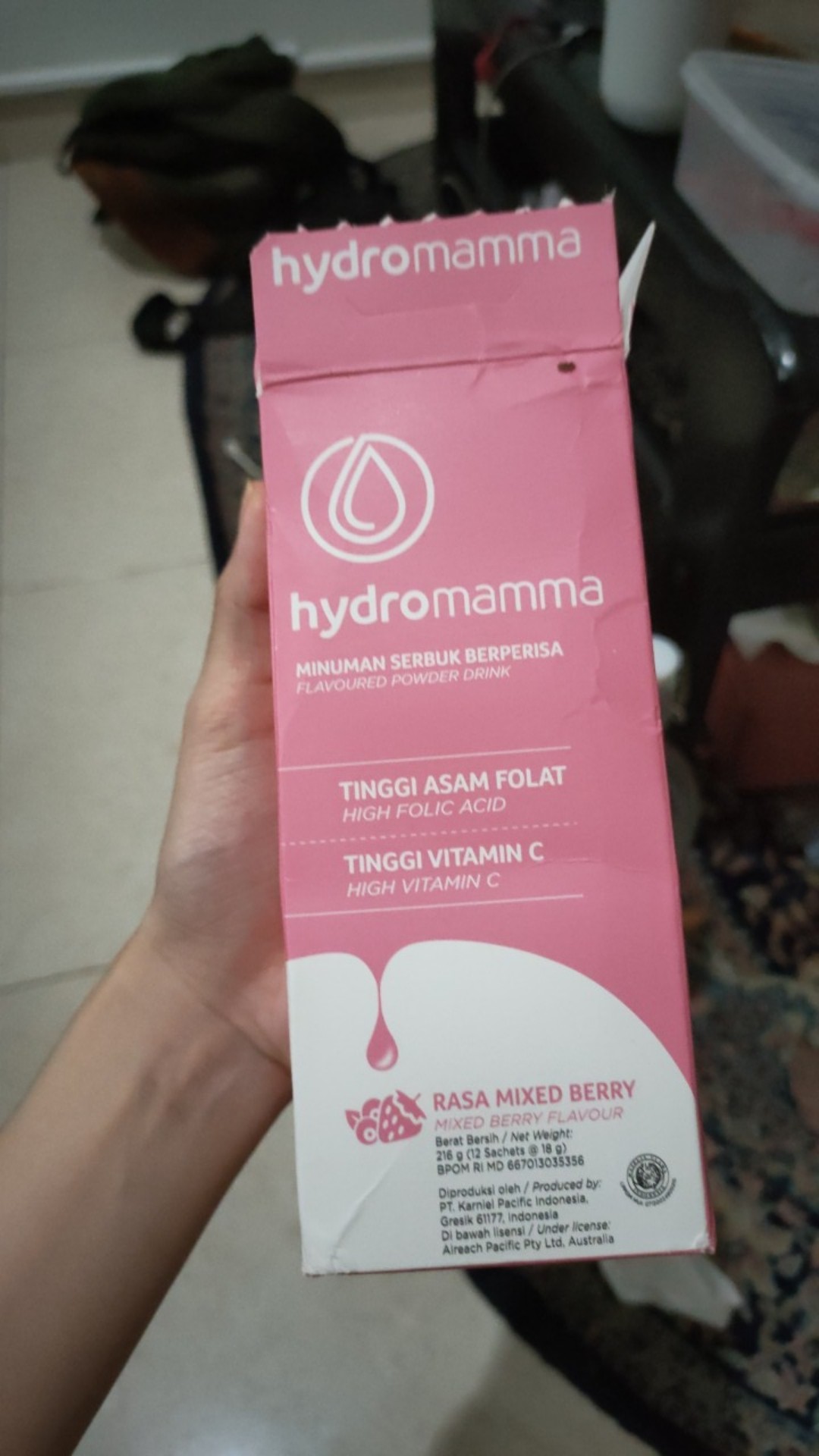1 BOX Hydromamma MIXED BERRY Folic Acid VIT C Hydromama Hydro Mamma ...