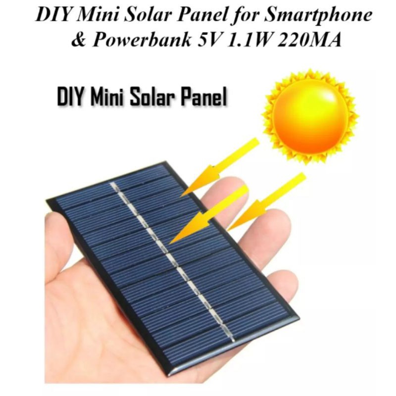 Jual DIY mini Solar panel/solar cell 5v 1.1w 220ma Indonesia|Shopee ...