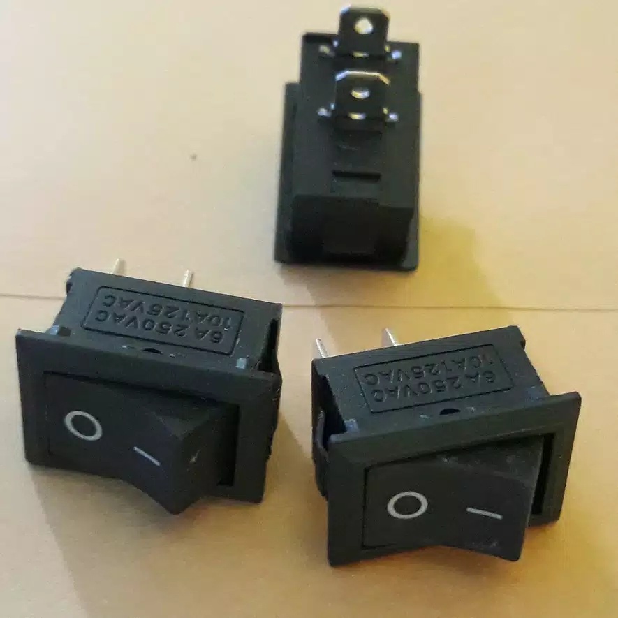 Jual Saklar On Off 21x15mm Rocker Switch Kecil Hitam 2 Pin Switch 21x15 ...