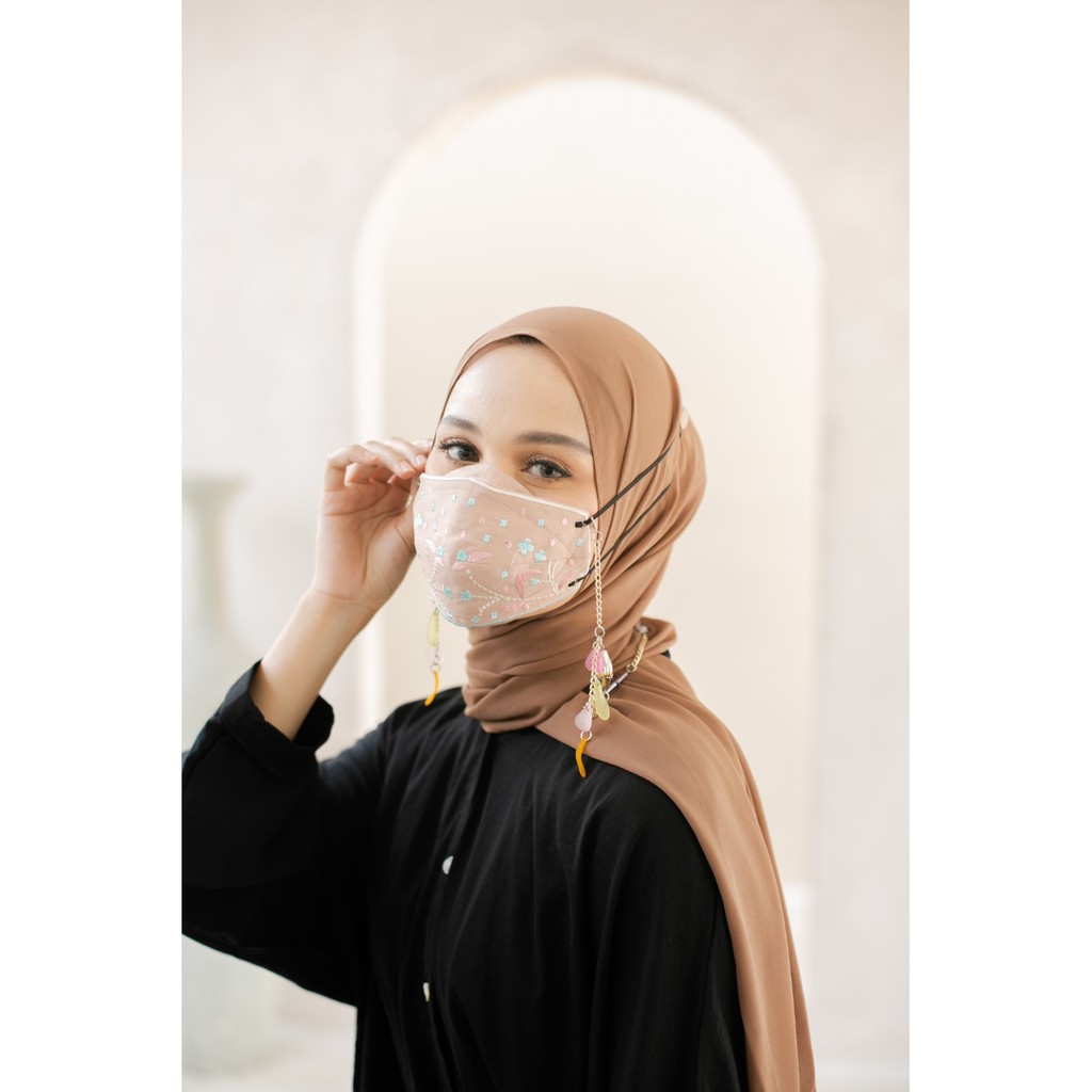 Sera Mask Nude - Blue (Mask Premium, Masker Bordir, Masker Cantik ...