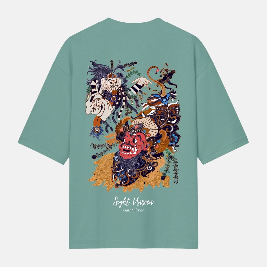 Jual Batik & Balinese Barong Combination Oversized T-Shirt/ / RAHINA First Season/ Bali Theme ...