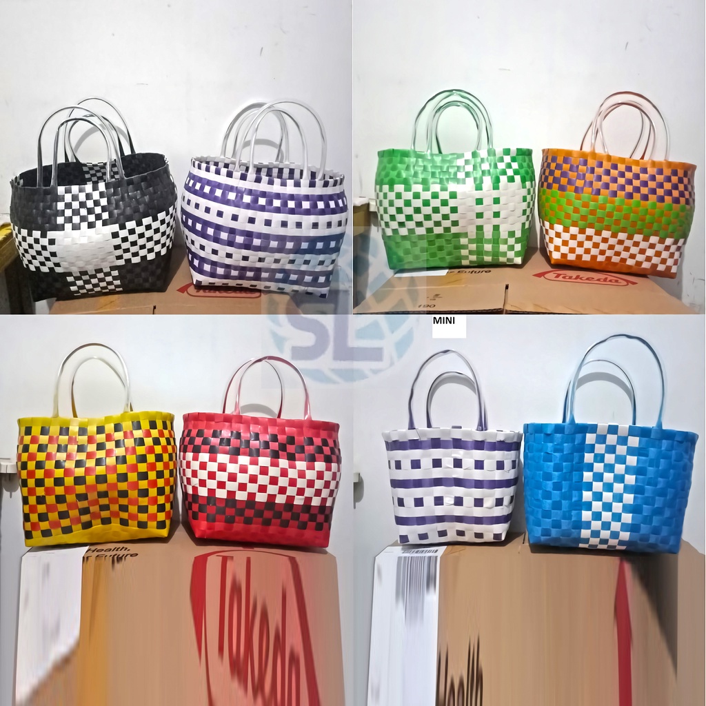 Jual tas belanja anyaman plastik model keong/ pet kaca (bisa grosir ...