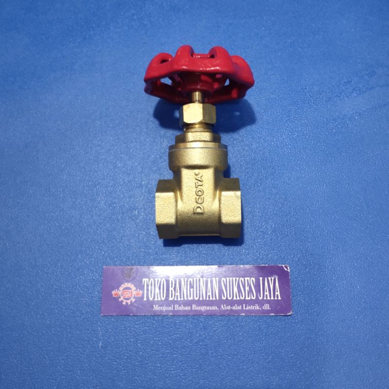 Jual stop kran kuningan putar / gate valve kuningan 1/2" UNNU dan DCOTA | Shopee Indonesia