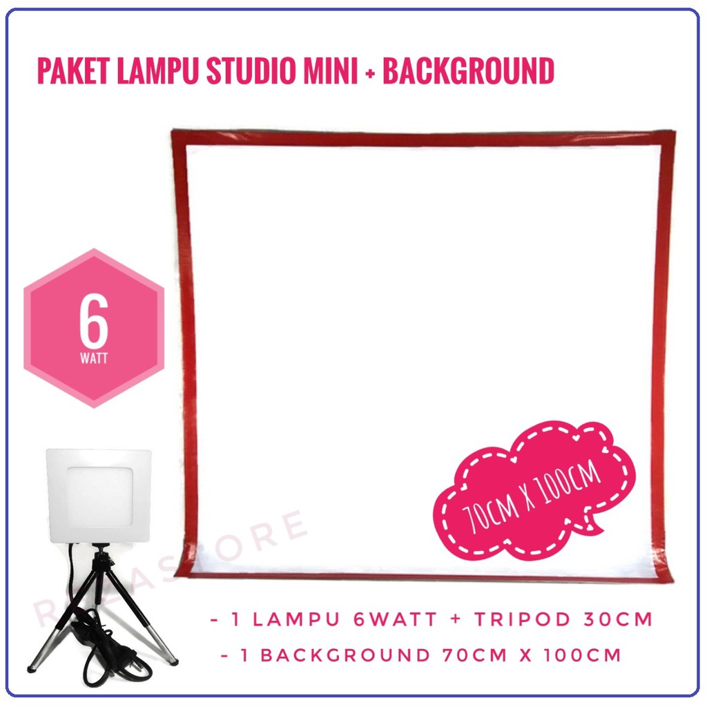 Jual Paket Lampu Foto Studio Mini 6 Watt Kotak Dan Background Murah ...