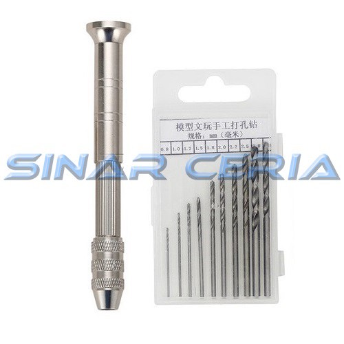 Bor Tangan Manual Pen Hand Drill Alumunium + mata Bor 10 pcs | Shopee ...