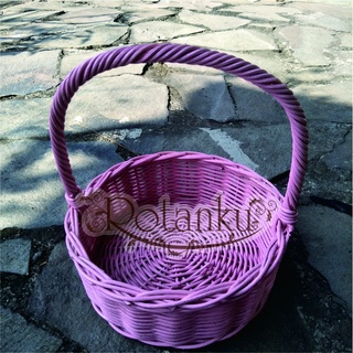 Jual Keranjang Rotan warna diameter 18cm sebagai tabur bunga atau ...