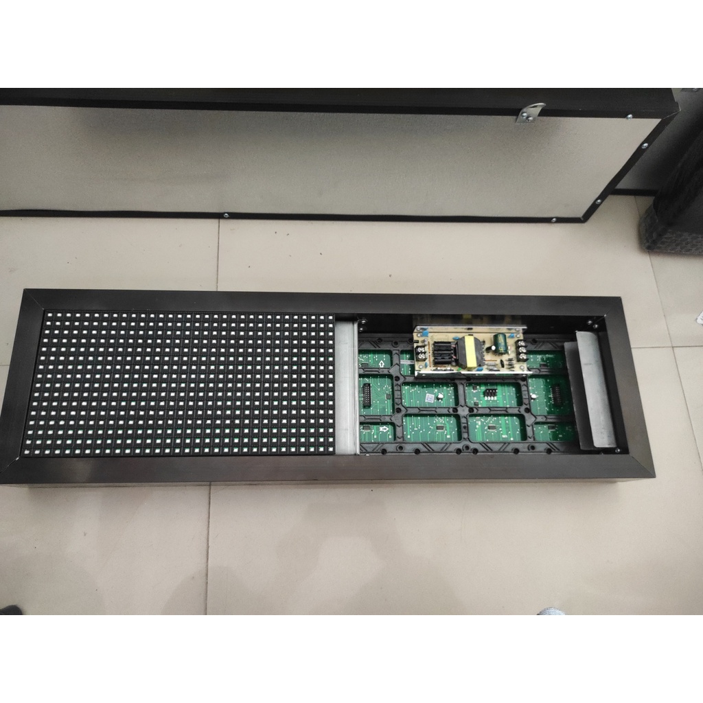 Jual frame running text 4 panel 2 sisi ( bolak balik) 32 x 64 cm ...